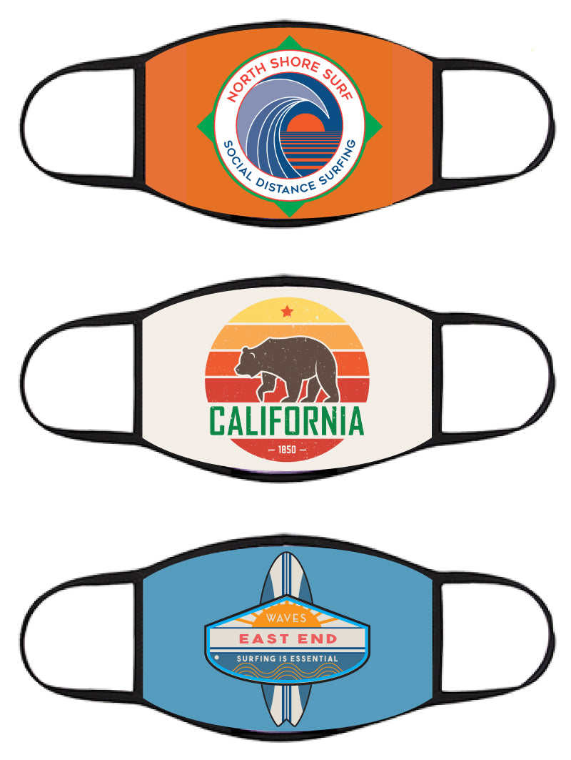 FACE MASK - Three Pack - Vintage Surfer – prettyprinting.com