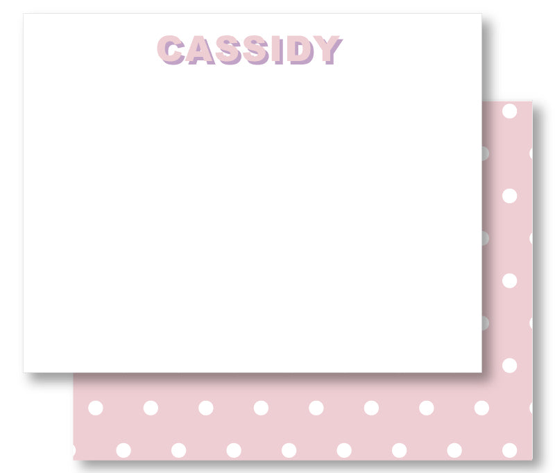 Notecard Double Sided - Polka Dot Dark Blush – prettyprinting.com